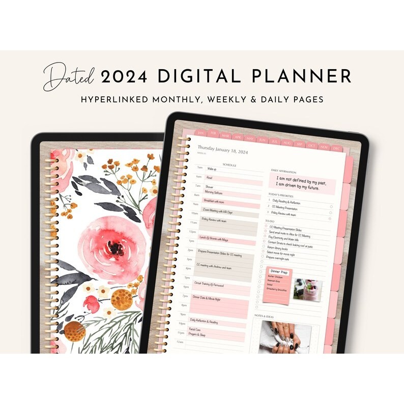 Jual 2024 Digital Planner, Dated Digital Planner, iPad Planner, Daily ...