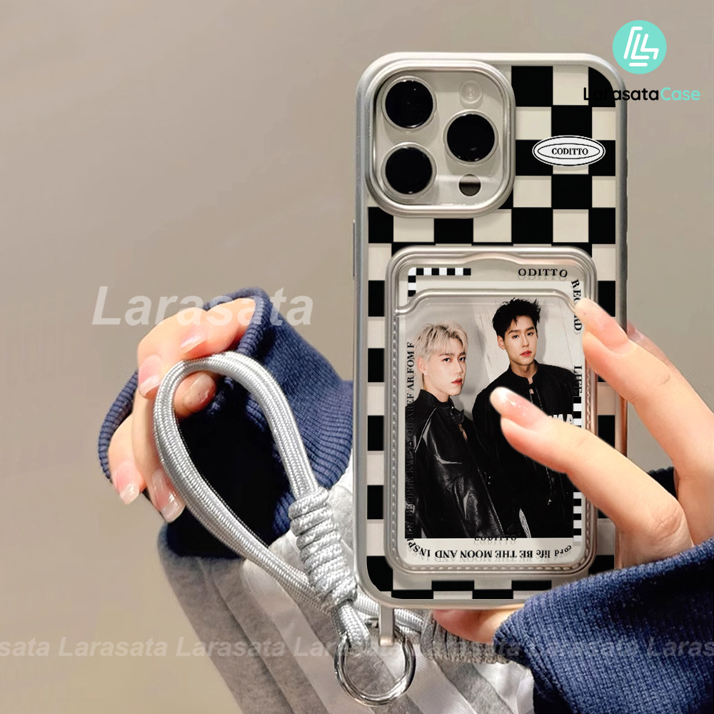 Jual Casing hp Kotak kartu transparan silikon kotak-kotak hitam huruf ...