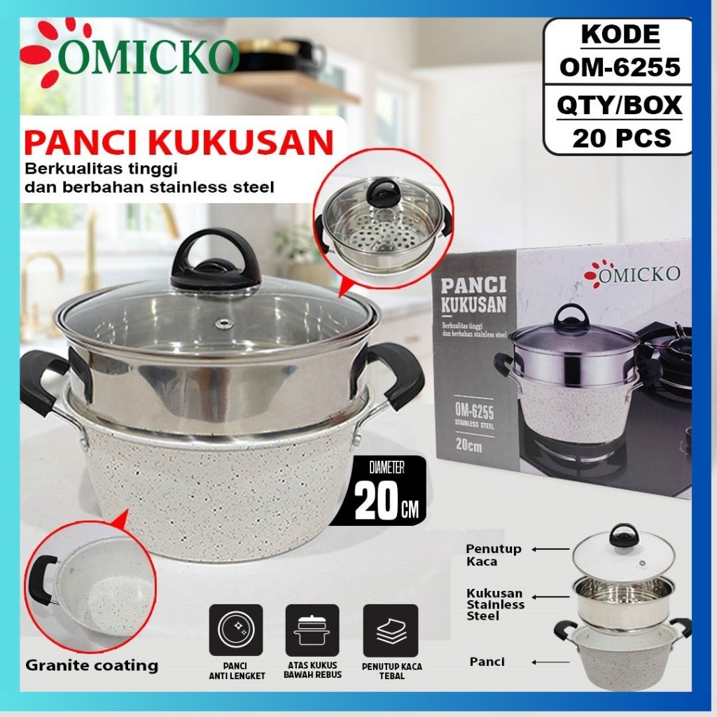 Jual Zenith - Panci Kukusan Marble 3in1 Tutup Kaca Murah / Steamer ...