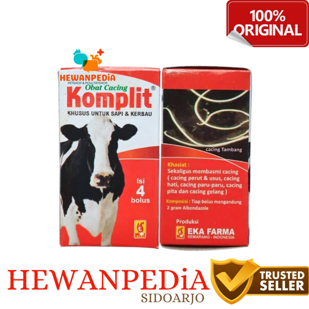 Jual OBAT CACING KOMPLIT SAPI EKA FARMA 4 BOLUS Hewanpedia - Cacing ...