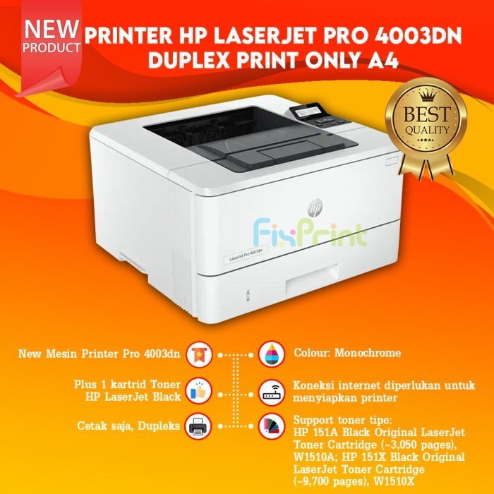 Jual HP Printer Pro 4003dn LaserJet Network Duplex Monochrome Print ...