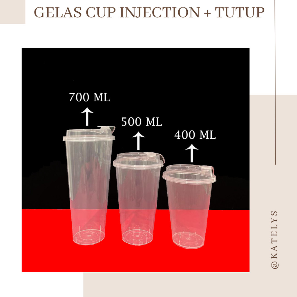 Jual Gelas Cup Injection Dengan Tutup Tebal | Gelas Minum Sekali Pakai ...