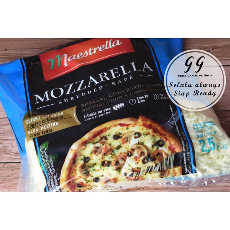 Jual Keju Mozzarella Shredded Cheese 2,5 Kg Maestrella Eurial | Shopee ...