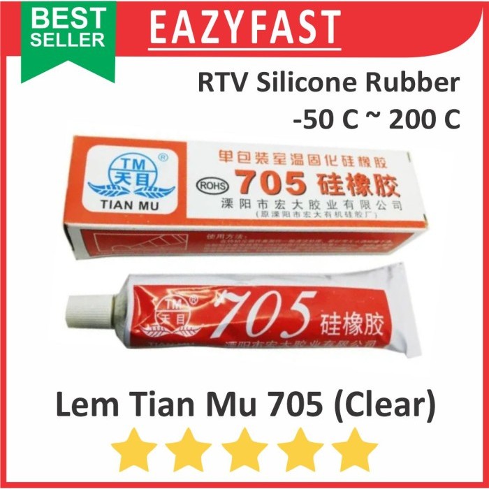 Jual Lem Tian Mu Merah 705 Silicone Rubber Glue Sealant Seal Silikon ...
