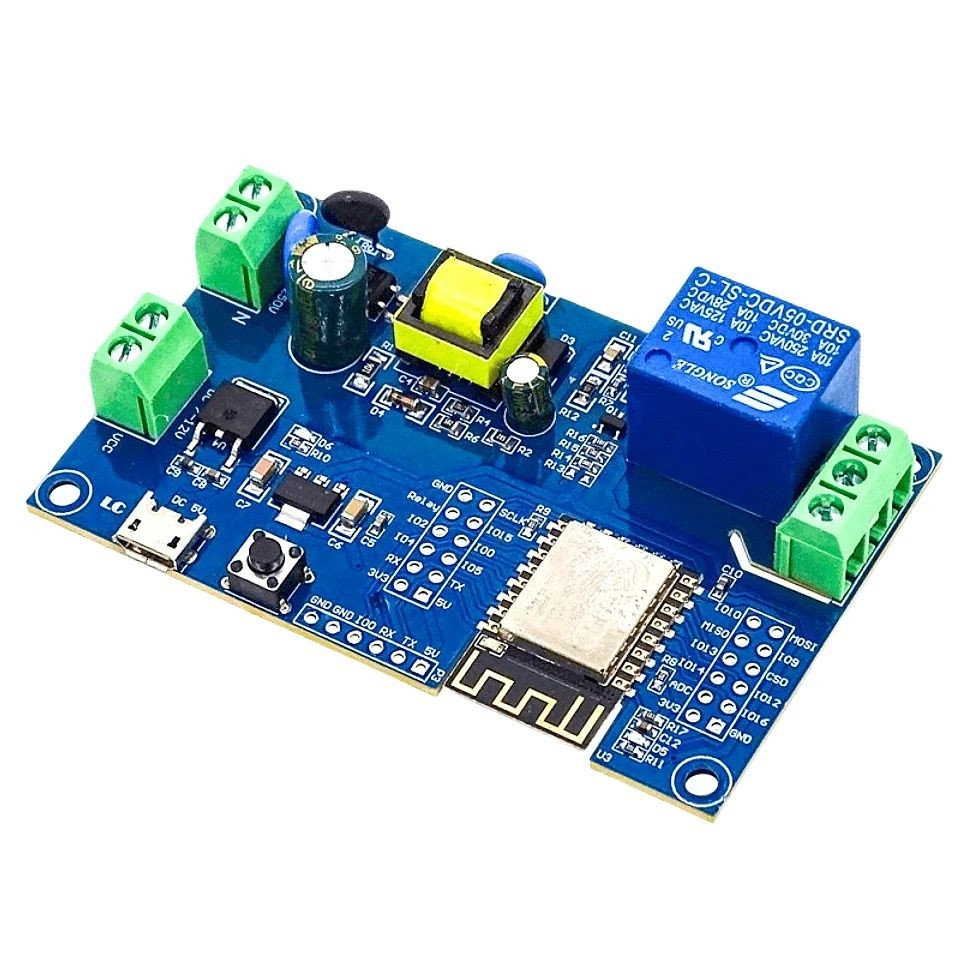 Jual ESP8266 WIFI Wireless Relay Module ESP-12F AC 220V DC 5V 12V Power ...