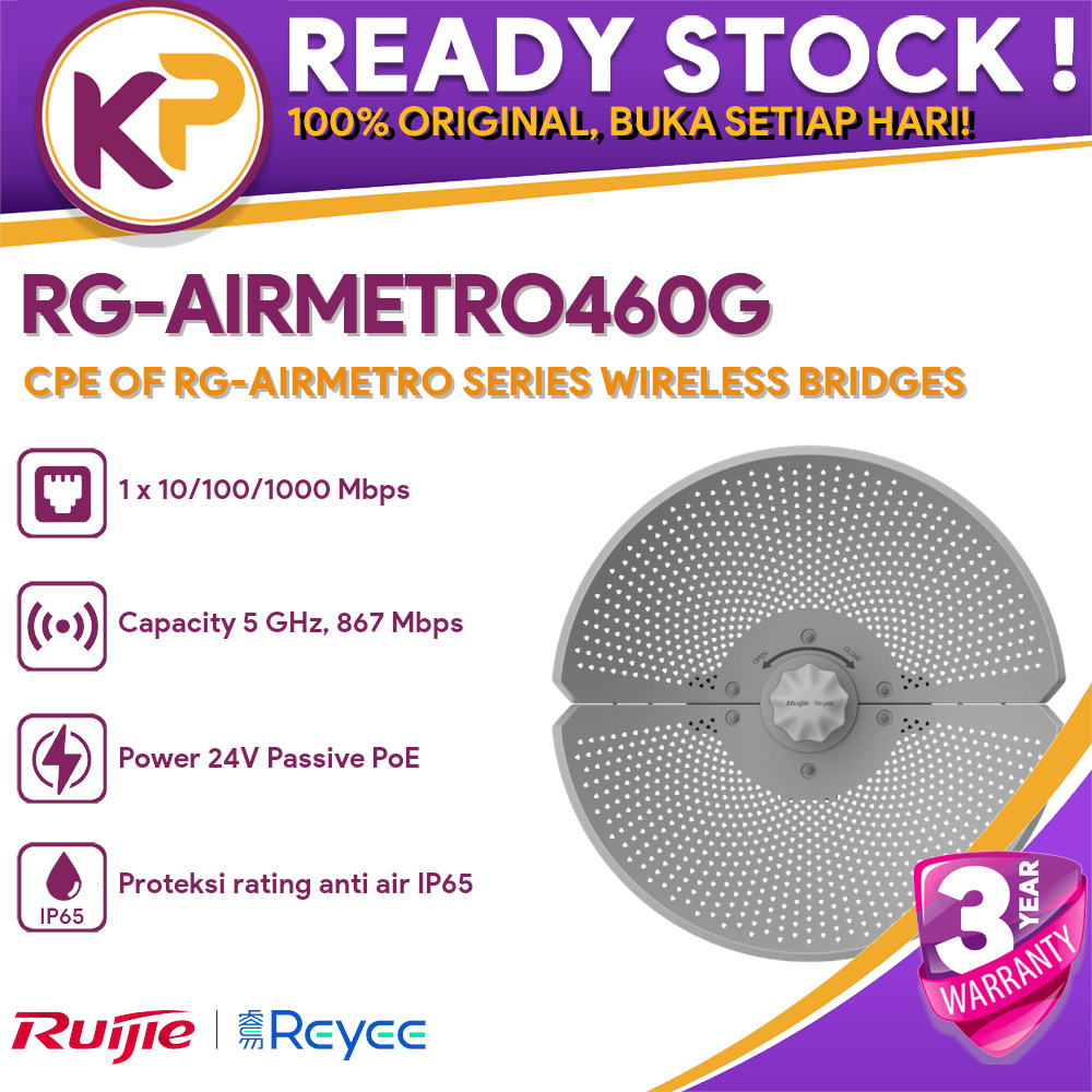 Jual RUIJIE REYEE RG-AIRMETRO460G CPE OF RG-AIRMETRO SERIES WIRELESS BRIDGES | Shopee Indonesia