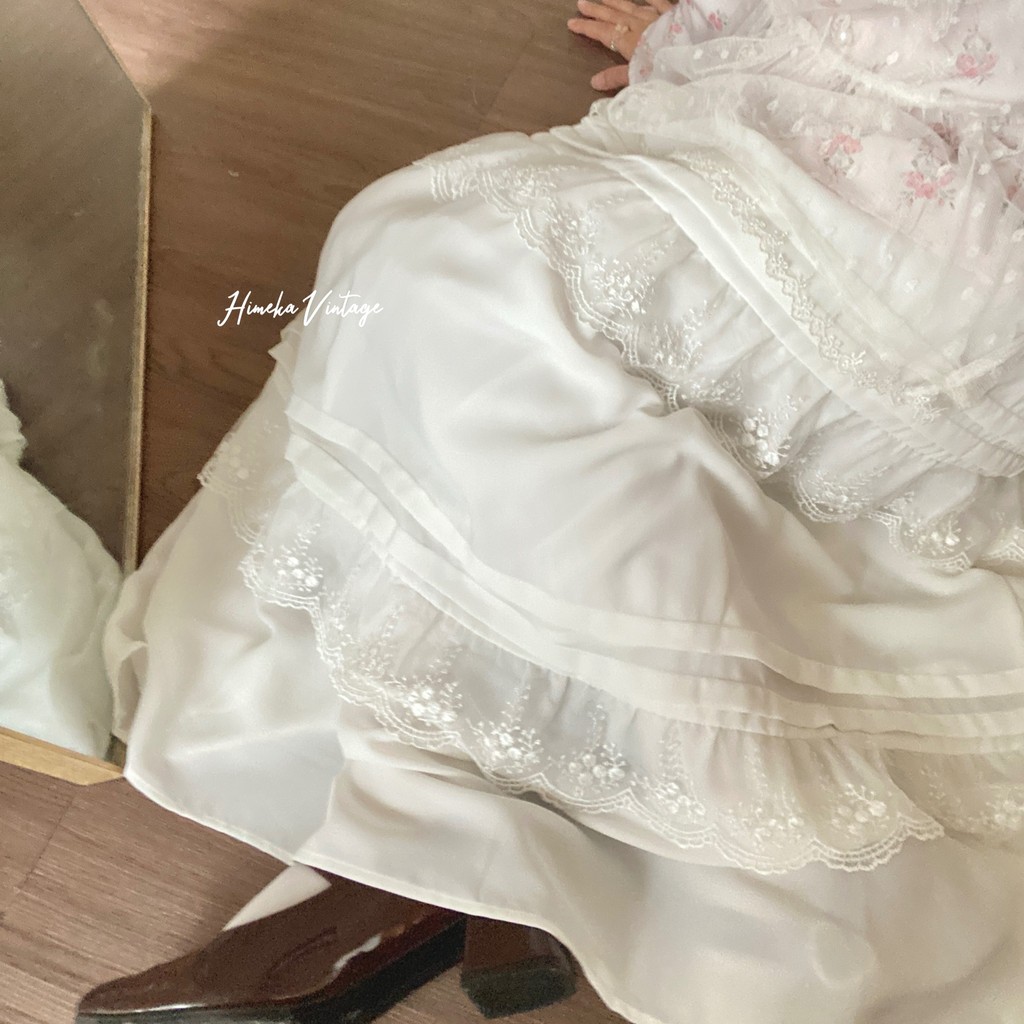 Jual Himeka Vintage - Amber Skirt - Vintage Skirt - Cottagecore Coquette Skirt - Flolwly Skirt ...