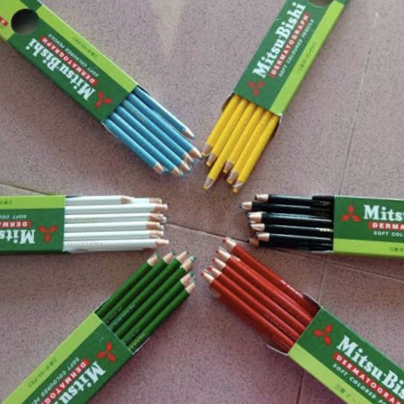 Jual PENSIL DERMATOGRAPH MITSUBISHI PENSIL KACA (1PAK/12PCS) | Shopee ...