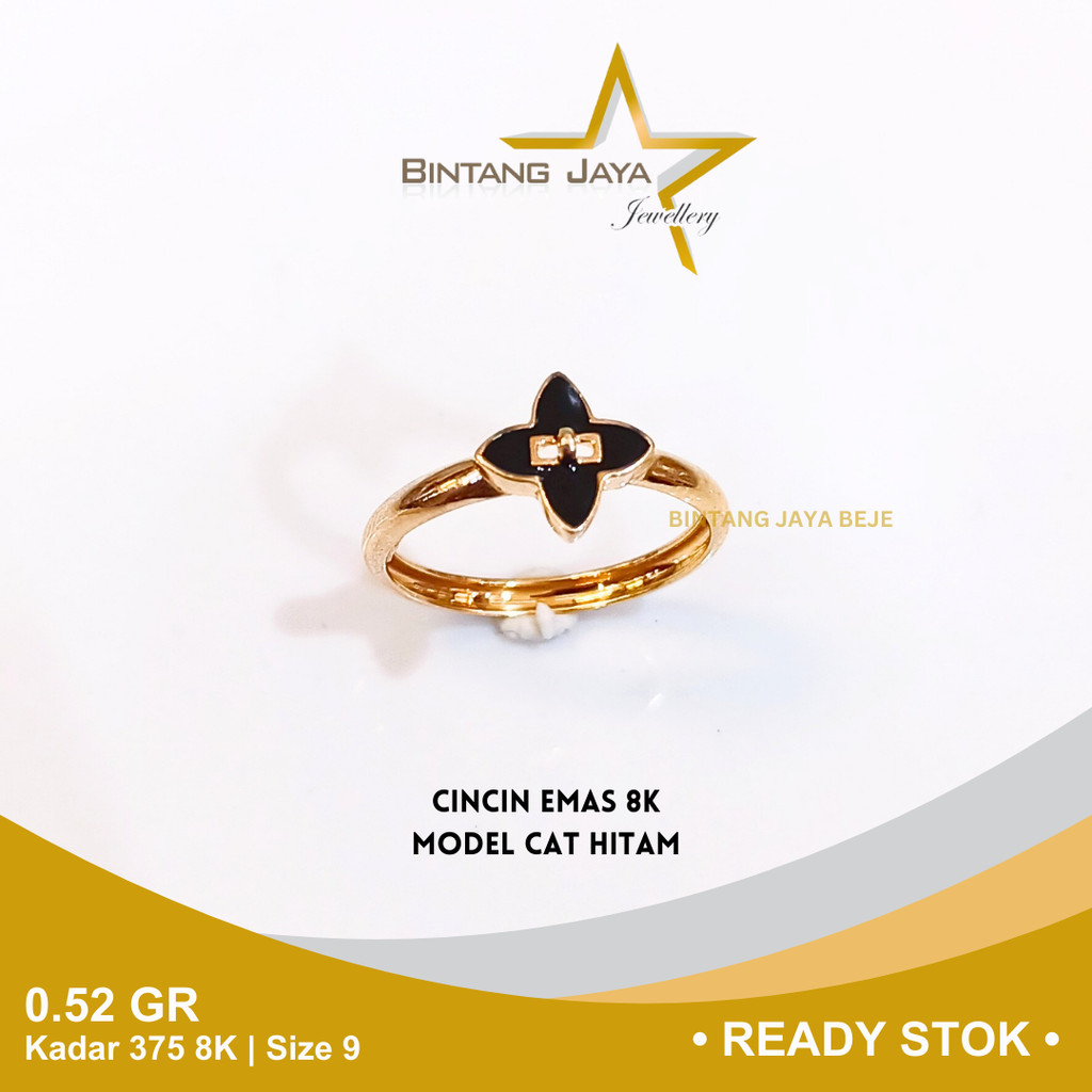 Jual Cincin Emas Muda Kadar 375 8K Berat 0.52 gr gram Size Ukuran 9 ...