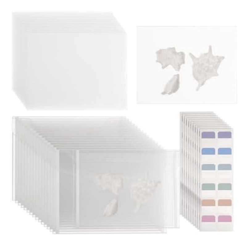 Jual 1 Set Clear Stamp Storage Kit With Index Tags Blank Clear Stamp ...