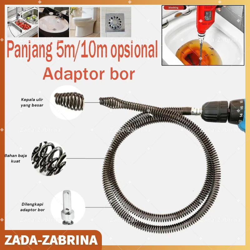 Jual ZADA 5M/10M Alat Jepit Kawat Pembersih Saluran Kawat Pipe Mampet Cleaner Kawat Dengan ...