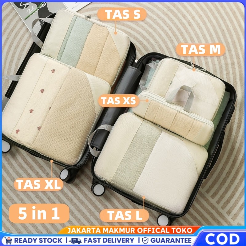 Jual 5 in1 Tas Penyimpanan Compression Packing Cubes Expandable ...