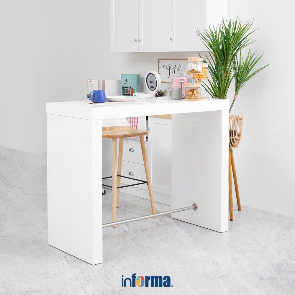 Jual Informa Ablock Meja Bar - Putih Bar Table Meja Makan Kafe Restoran ...