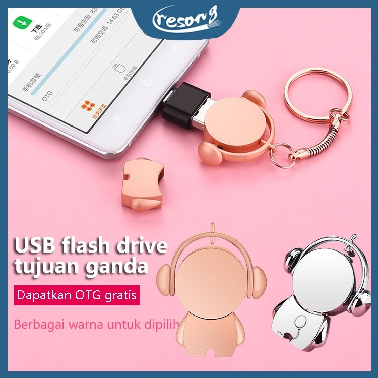 Jual Resong 64GB Flashdisk FlashDrive USB High Transmission Gold Silver ...