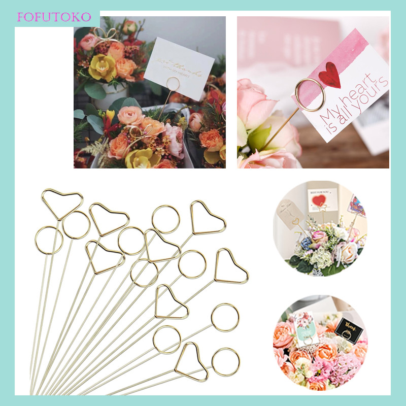Jual Gold Stick Card (20 Pcs) / Stik Klip Kartu Ucapan Buket Bunga ...
