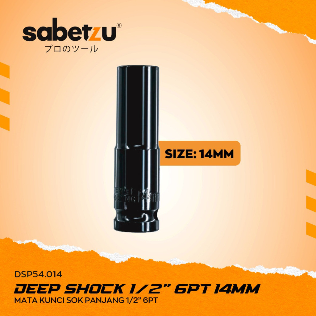 Jual SABETZU Mata Deep Impact Socket 1/2" 6PT 14mm Satuan - Mata Shock ...