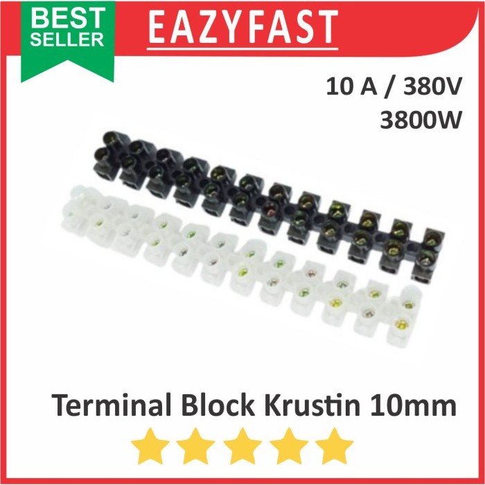 Jual Terminal Block Krustin 10mm 10A Panel Listrik PLN Terminal Screw ...
