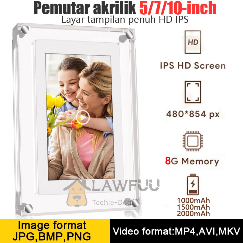 Jual 5/7/10.1inch Bingkai Foto Digital, 8GB Bingkai Video Akrilik ...