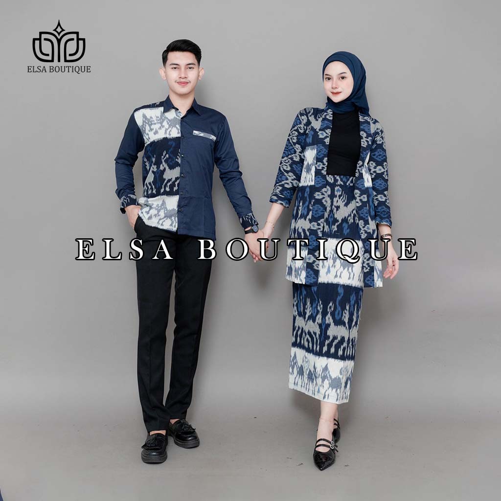 Jual Set couple madam blue sumba NTT baju tenun couple, baju kondangan ...
