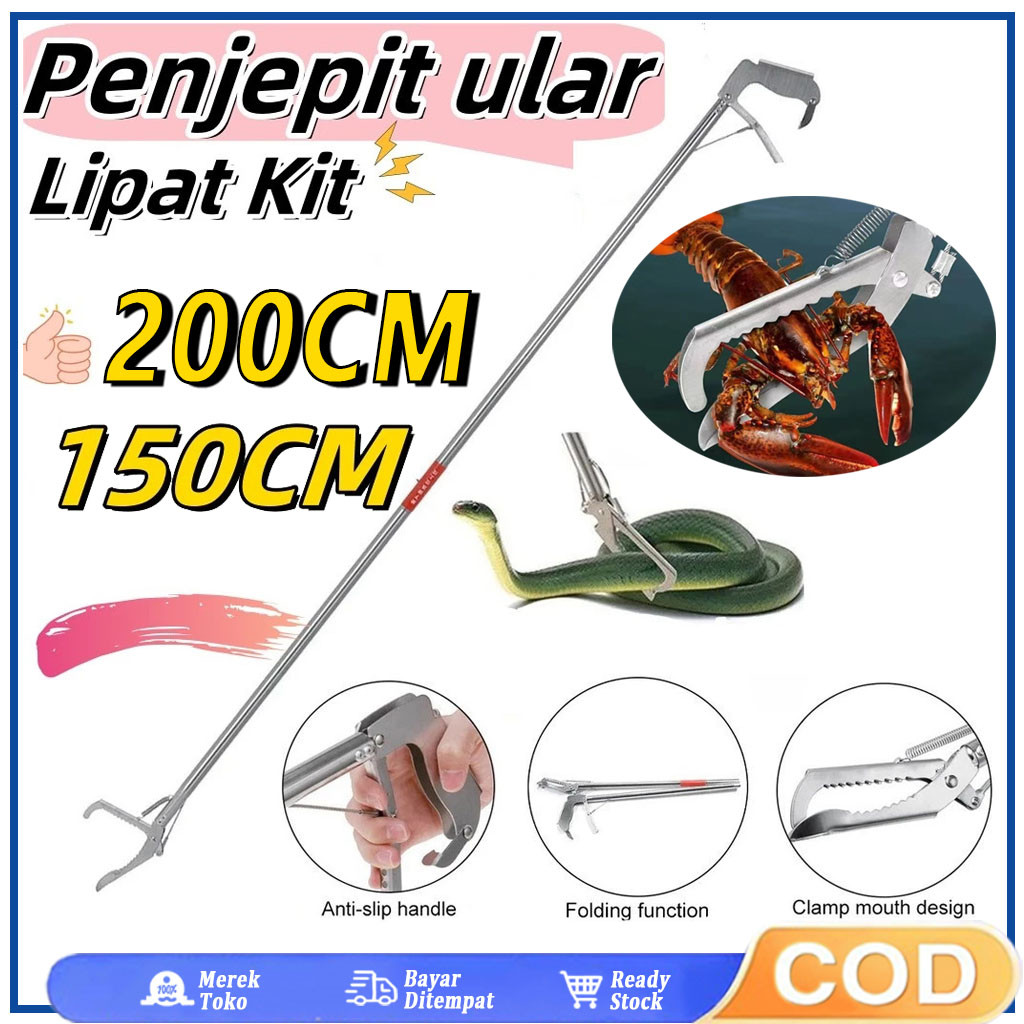 Jual 1.5M-2M/Alat Penjepit Ular/ Penangkap Ular / Tang Sampah / Tang ...