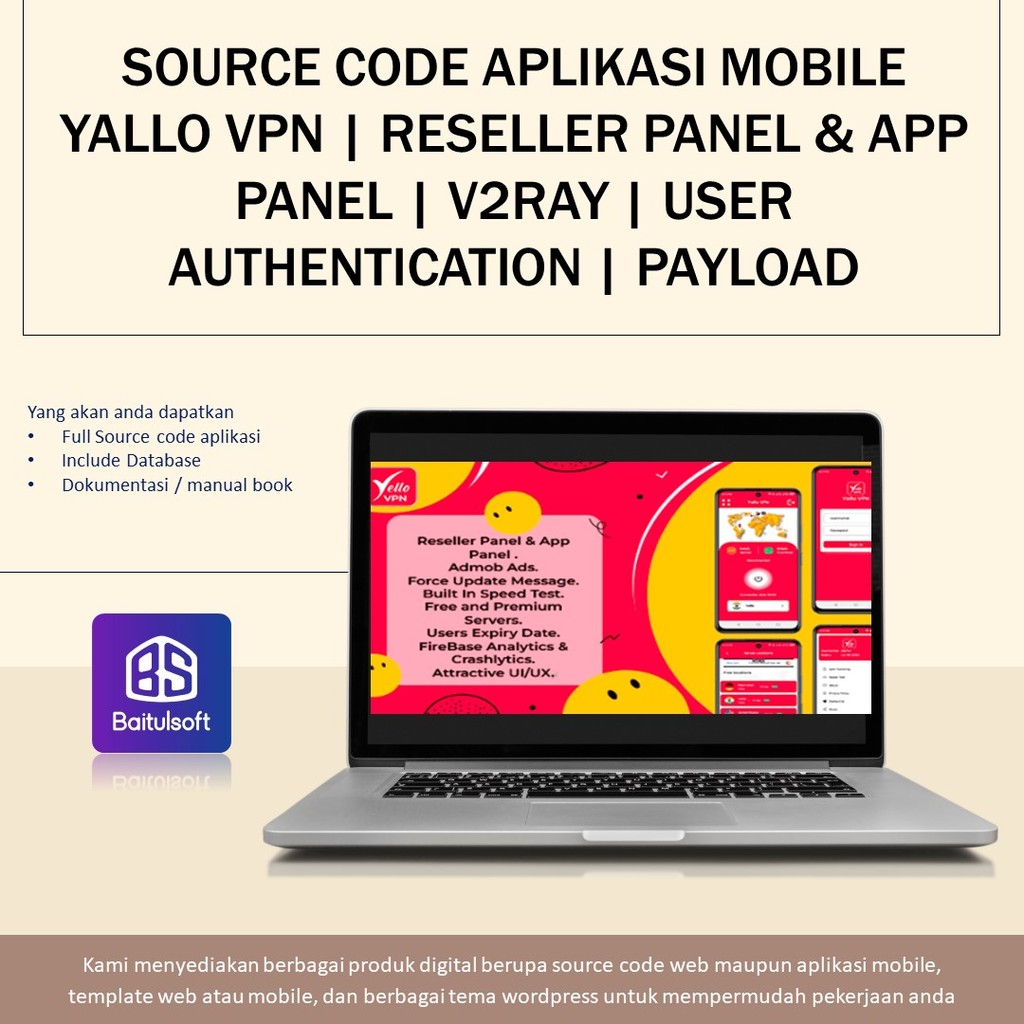 Jual SOURCE CODE APLIKASI MOBILE YALLO VPN | RESELLER PANEL & APP PANEL | V2RAY | USER ...
