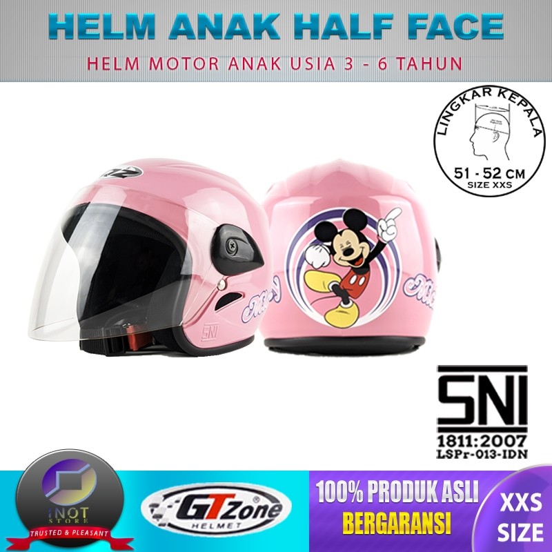 Jual Helm Anak Cowok Cewek Laki Laki Perempuan Umur 3 4 5 6 Tahun SNI ...