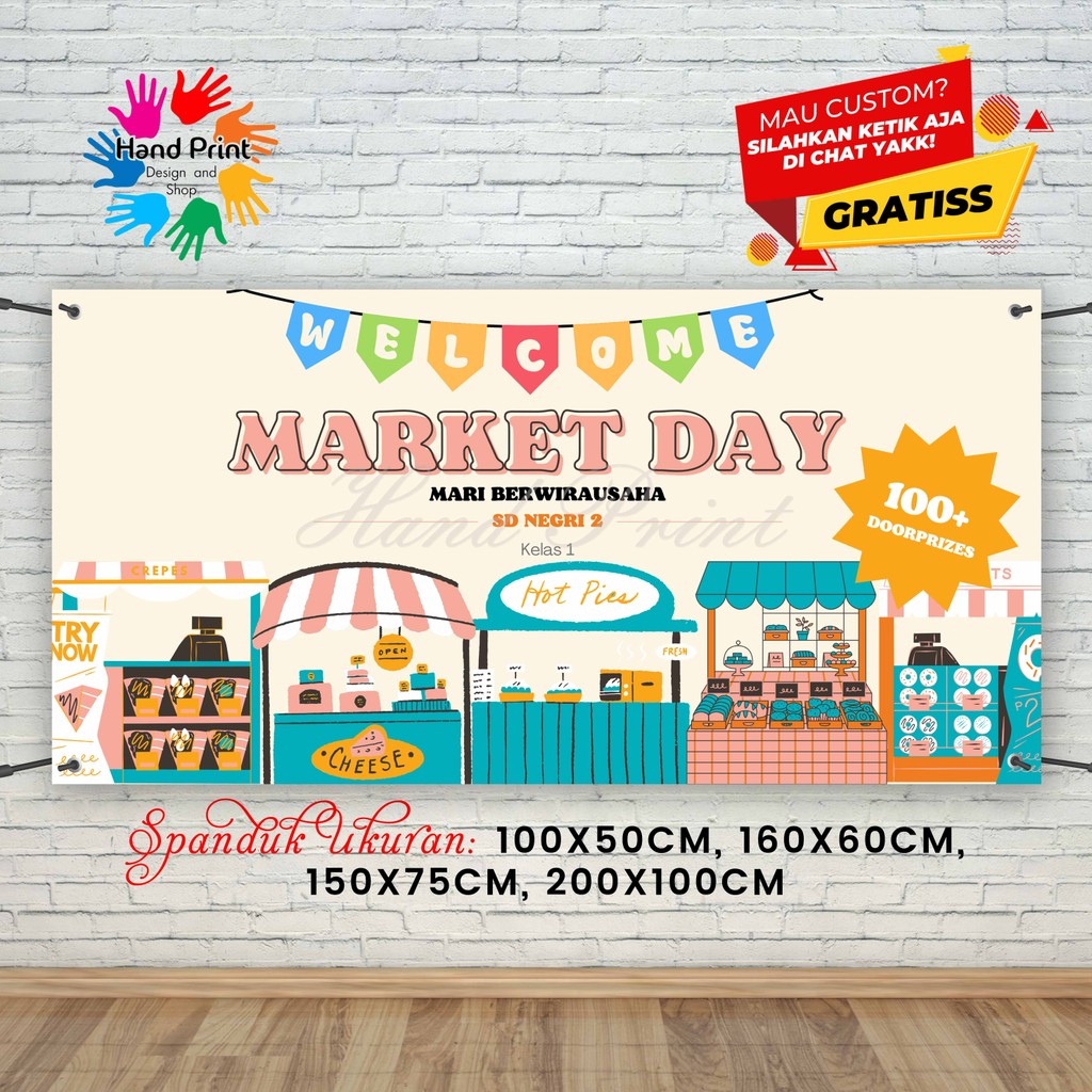Jual Cetak Spanduk Banner Welcome Market Day SD NERGI 2 MMT Spanduk ...
