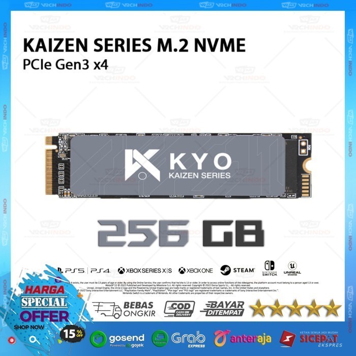 Jual SSD NVMe M2 256GB KYO Kaizen - SSD NVME M.2 2280 PCIe Gen3 X4 Top ...