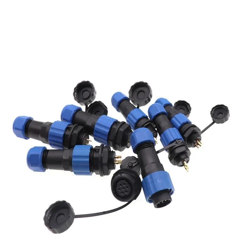 Jual SP13 IP68 waterproof connector male plug & female socket 1/2/3/4/5 ...