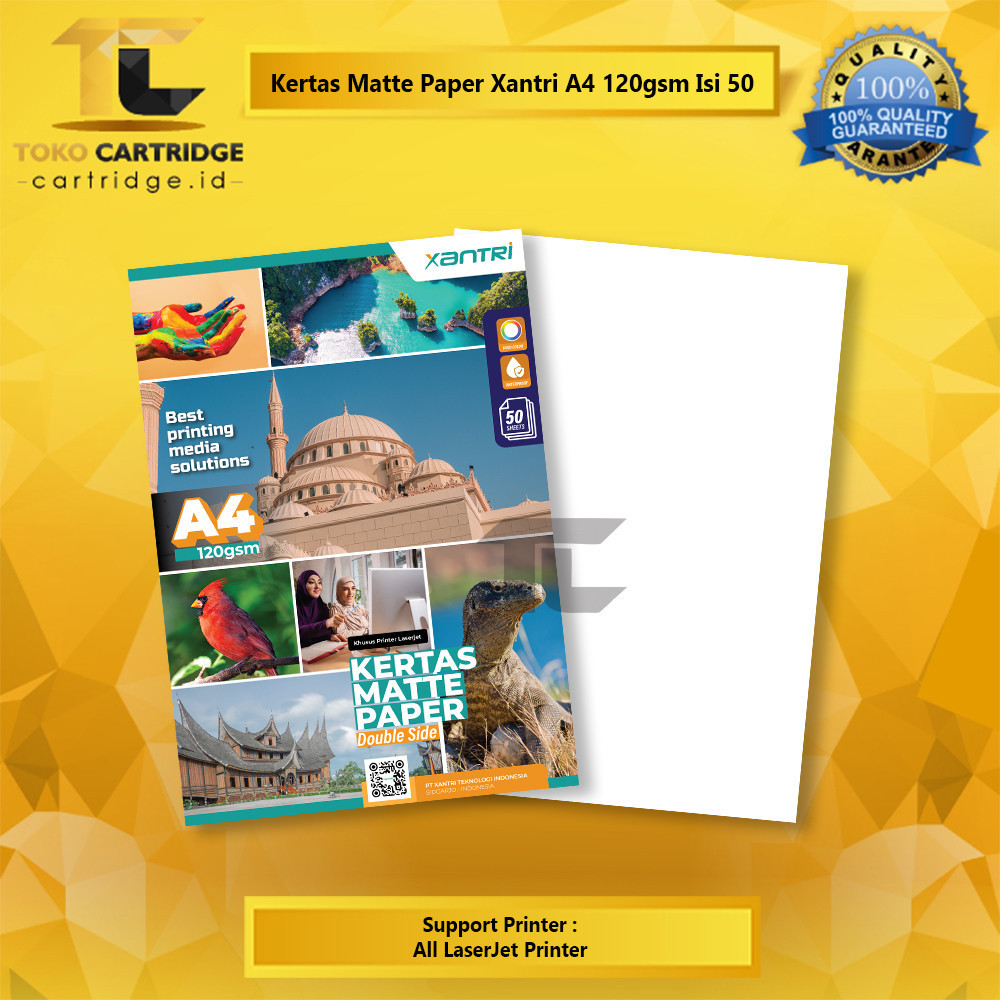 Jual Kertas Matte Double Side Premium A4 120 gsm 50 lb Photo Paper Mate ...