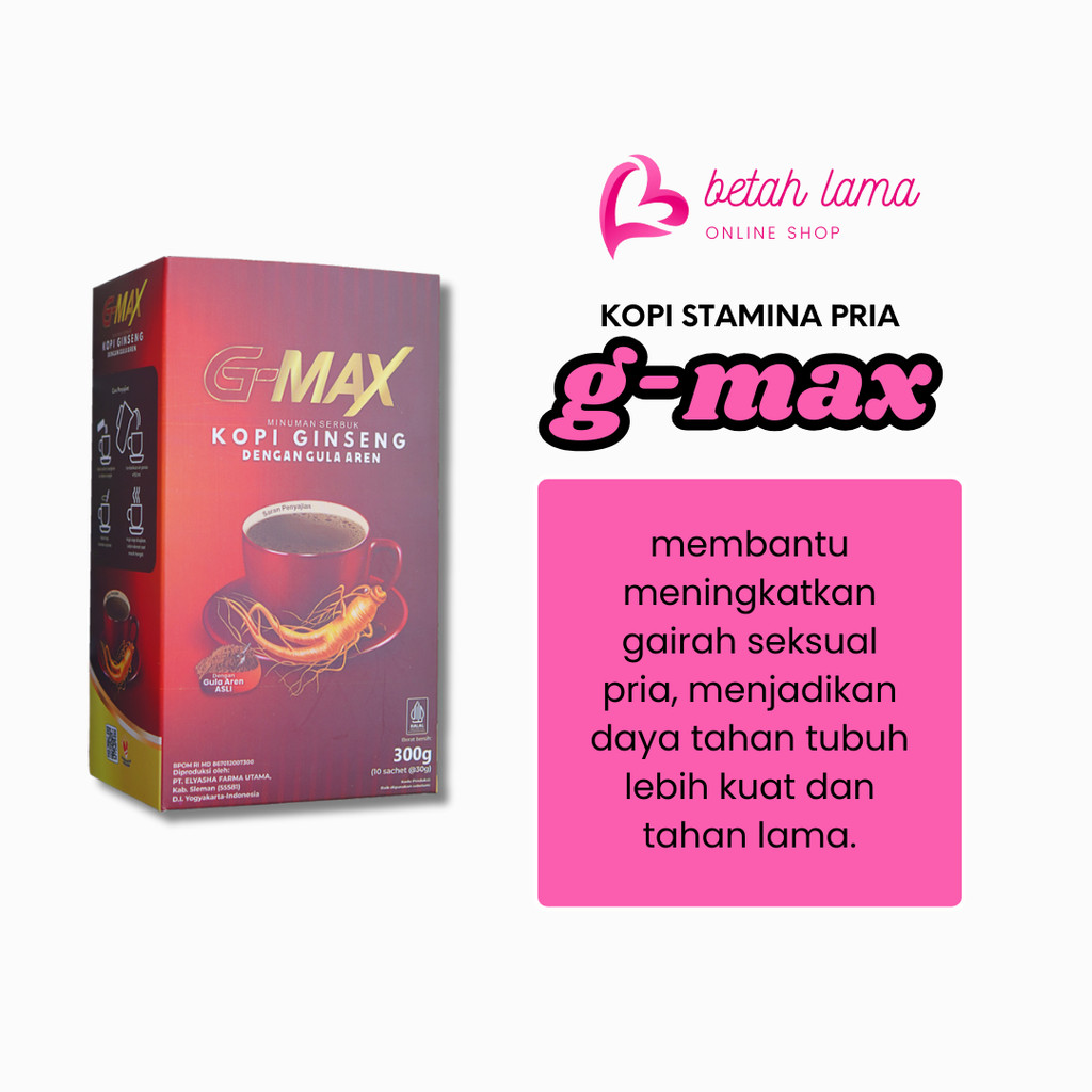 Jual G-MAX Coffee Kopi Ginseng Stamina Pria Tahan Lama Ecer 1 Box 10 Sachet | Shopee Indonesia