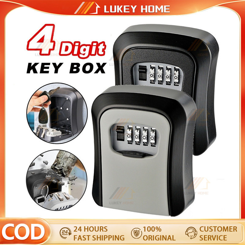 Jual Key Safe Box Outdoor 4 Digit Wall Mount Lock Kotak Kunci Dinding ...