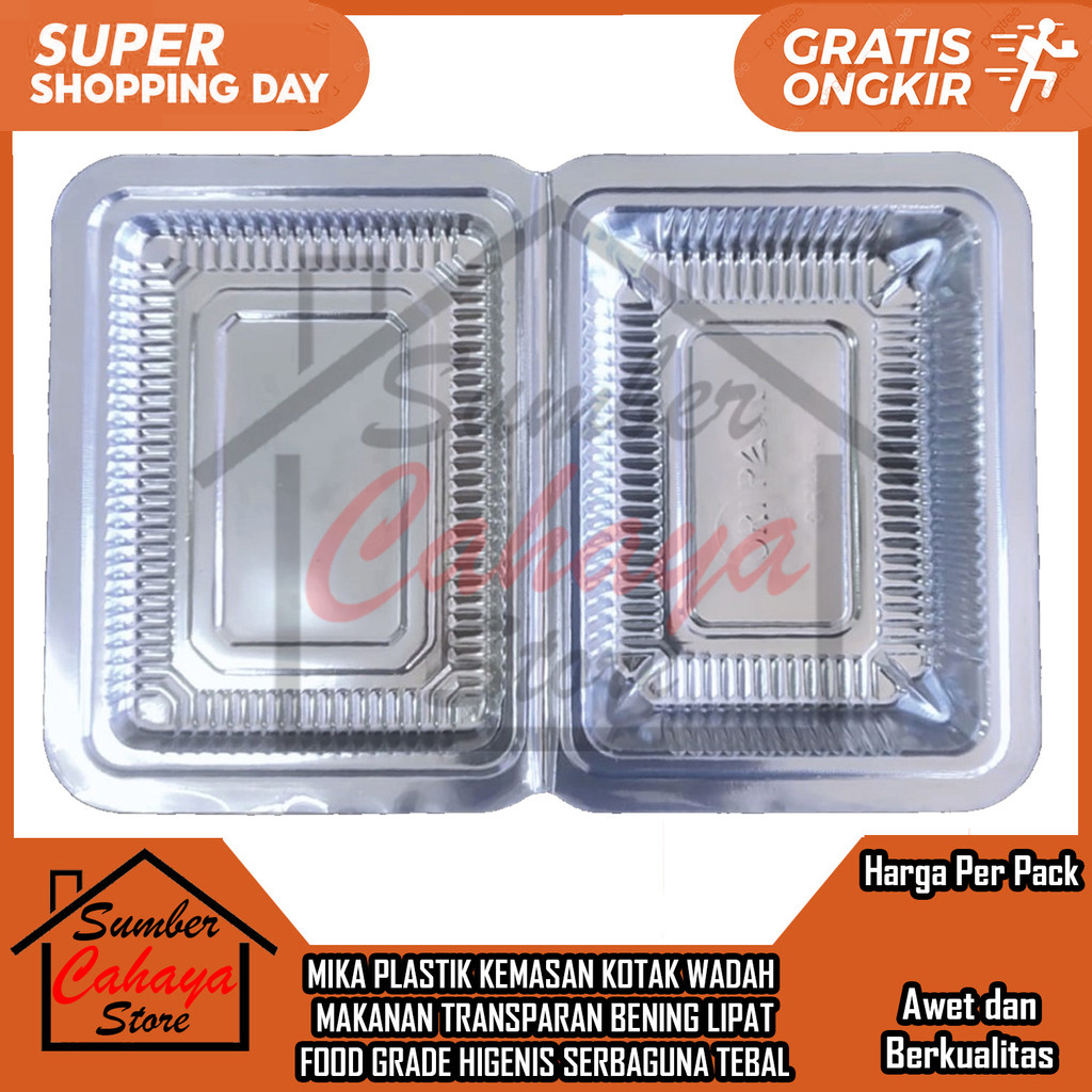 Jual Mika Plastik Pelastik Kemasan Kotak Box Wadah Tempat Alas Makanan ...