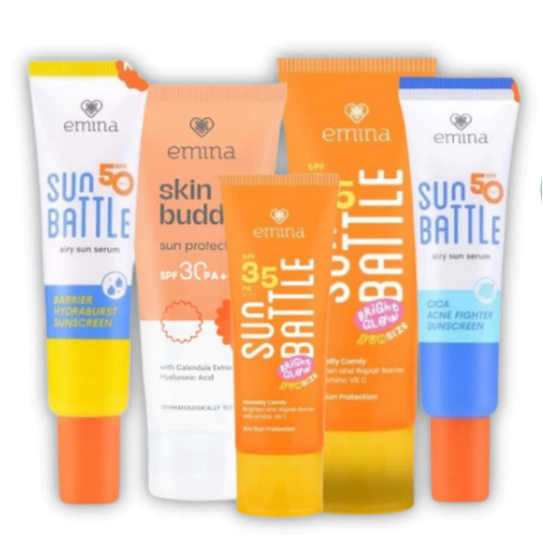 Jual ️Domestika ️ Emina Sunscreen SERIES / Sun Battle SPF 45 PA+++ 30 ml - SPF 35 PA+++ - Skin ...
