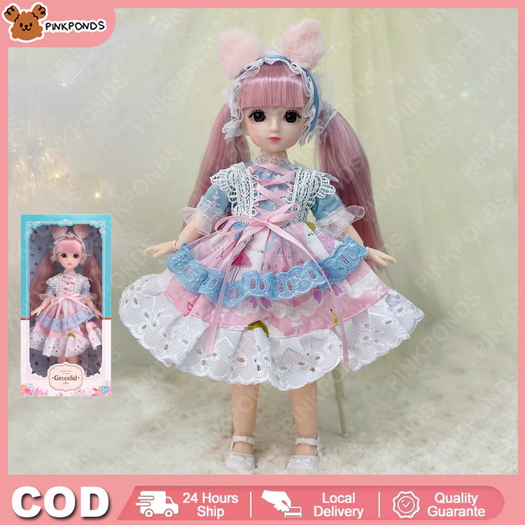 Jual Princesses 30cm 6 Poin Boneka Putri BJD Boneka 3D Mata Asli Set ...