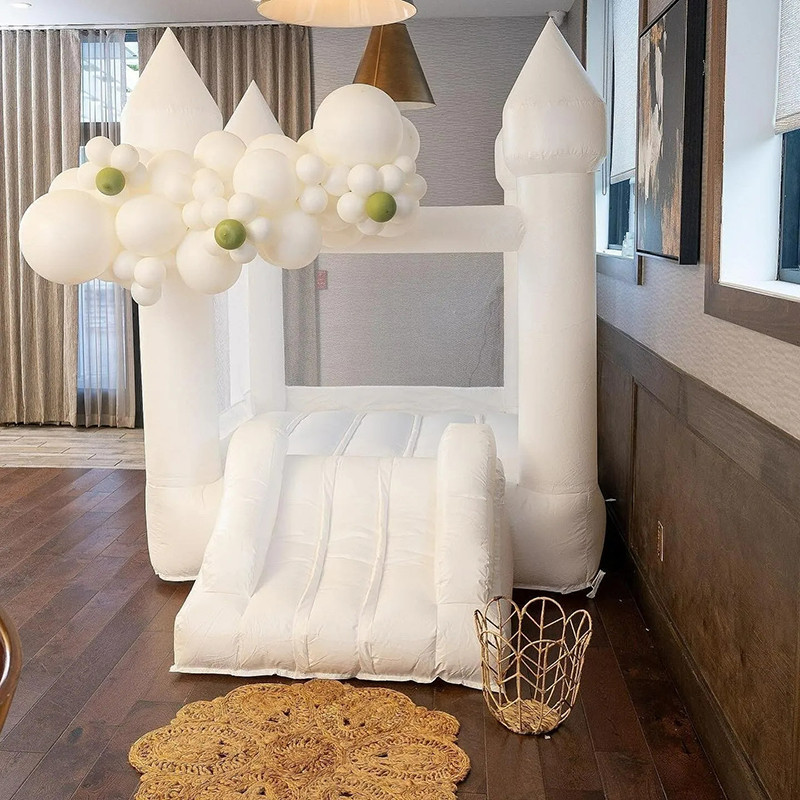 Jual Oxford Mini White Bounce House Inflatable Bouncy House Castles ...
