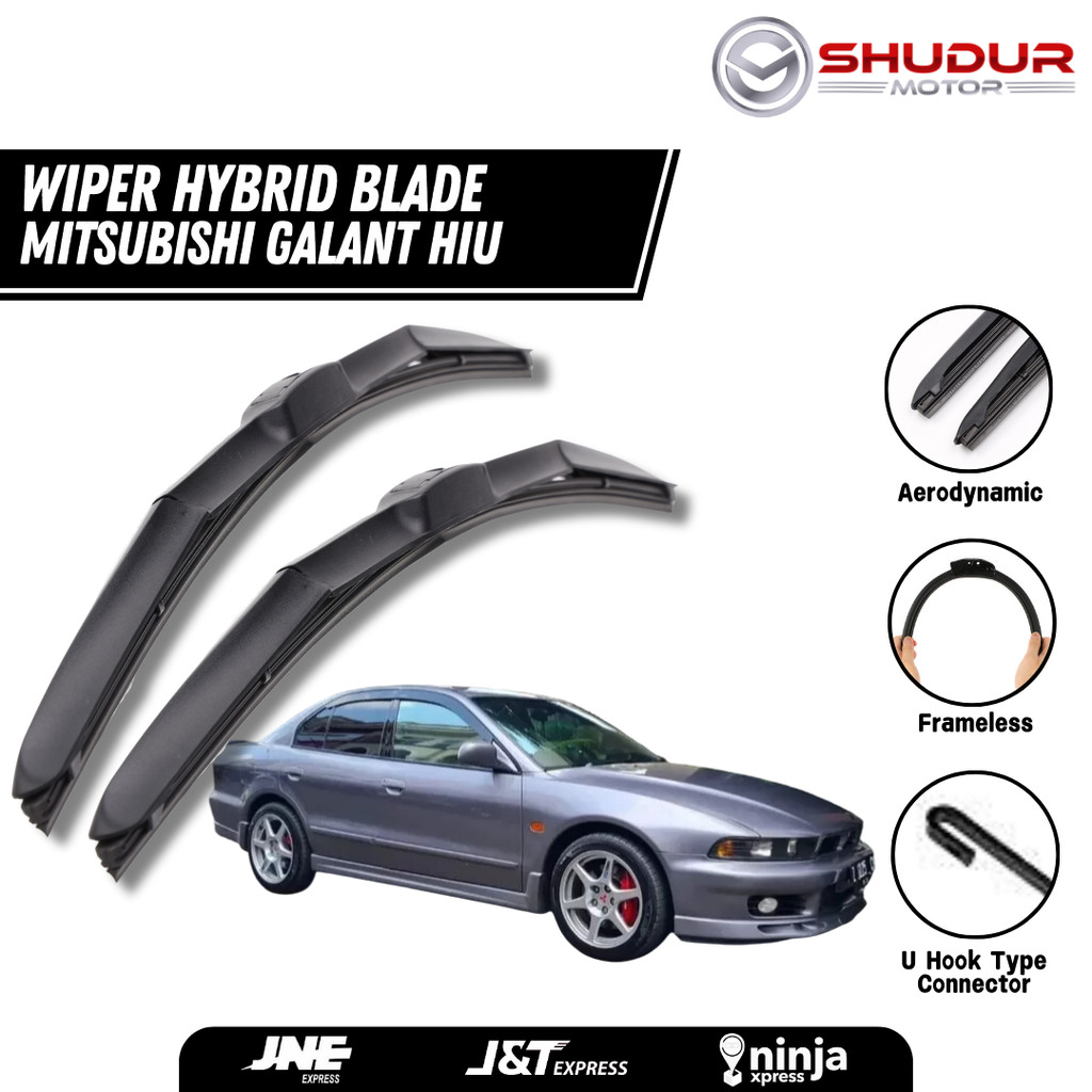 Jual Wiper Hybrid Blade Mitsubishi Galant Hiu Frameless 1 Set Kiri dan ...