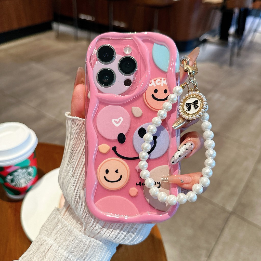 Jual [Case+Gelang]Case Aesthetic Pink Smiling Lucu Untuk SAMSUNG A02S M02S A03S A03 A04 A04s ...