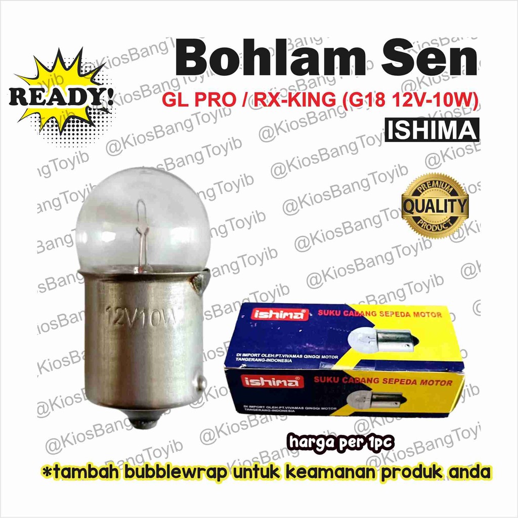 Jual Bohlam Lampu Sen Sein GL Pro RX King G18 12Volt 10Watt Isi 10 pcs ...