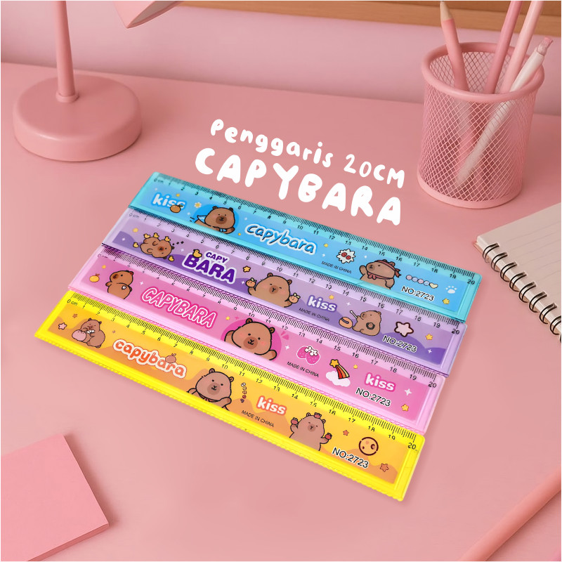 Jual (20Cm) Penggaris Capybara 20Cm Cute Ruler Anak Alat Tulis Garisan ...