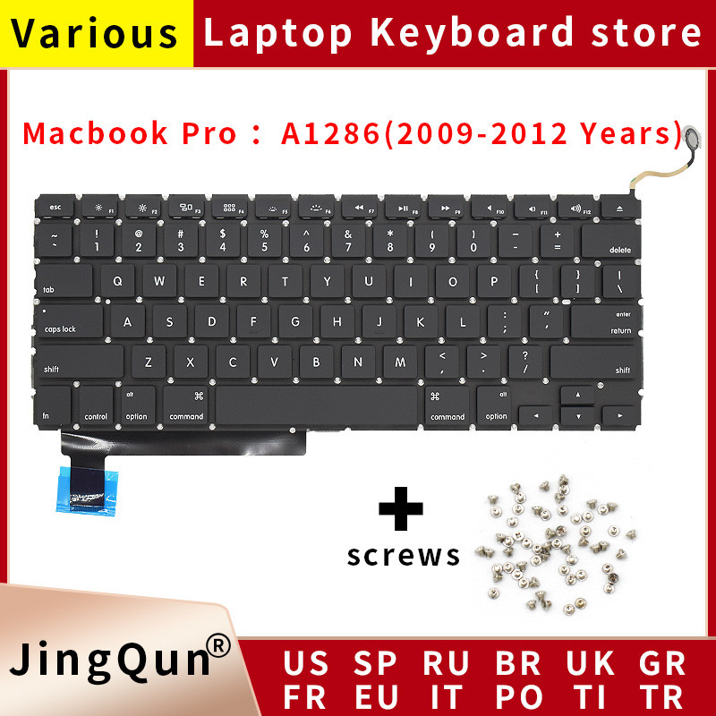Jual New A1286 For Macbook Pro 15" Replacement Keyboard US UK Russian ...