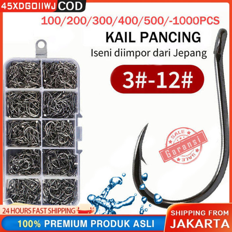 Jual 1000pcs Kail Pancing Aneka Ukuran Bahan Baja Karbon Dengan Tali ...