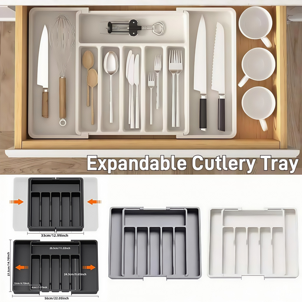 Jual 【AQING】Expandable Cutlery Tray Sekat Sendok Laci Box Rak Serbaguna ...