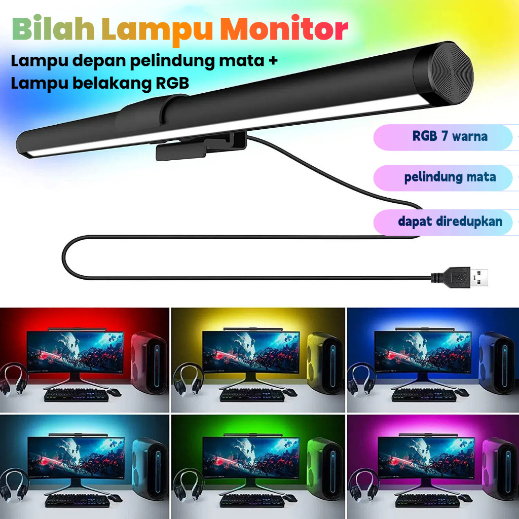 Jual LED Monitor Lampu Bar Gantung Laya RGB Dimming Laptop Lampu Keren ...