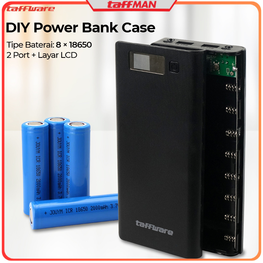 Jual TM - TAFFWARE DIY Power Bank Case 8x18650 2 Port Display - A8 ...