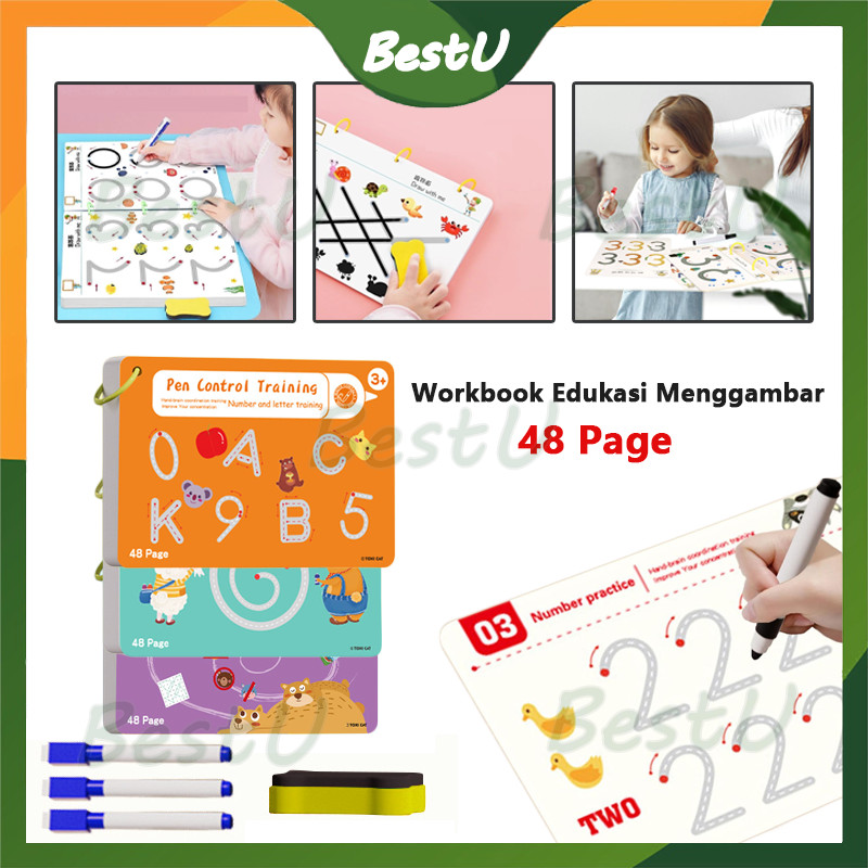 Jual magic workbook dot to dot wipe and clean busy book act ivity book ...