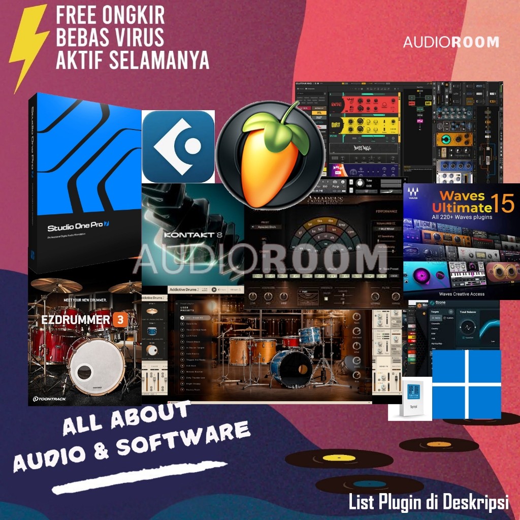 Jual Paket Super Lengkap Recording Pack Cubase 14, FI 2024, Studio One 7 ( Full Activated ...