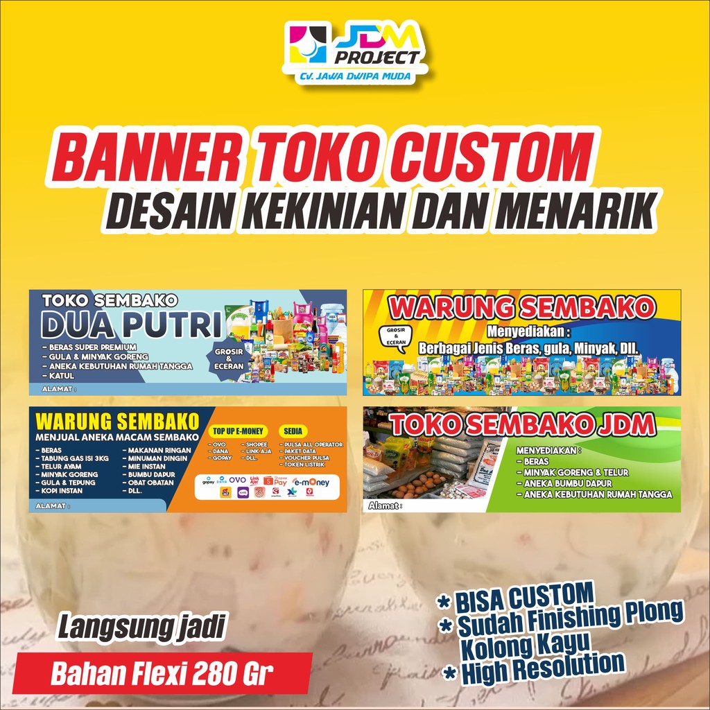 Jual JDM Project - Spanduk Toko Sembako / Spanduk Toko Baju Spanduk ...
