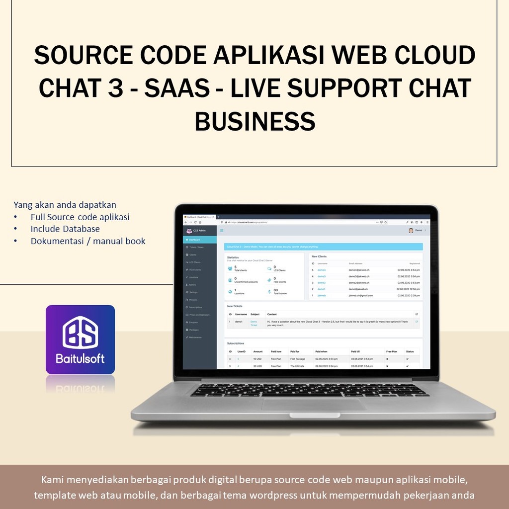 Jual SOURCE CODE APLIKASI WEB CLOUD CHAT 3 - SAAS - LIVE SUPPORT CHAT BUSINESS | Shopee Indonesia