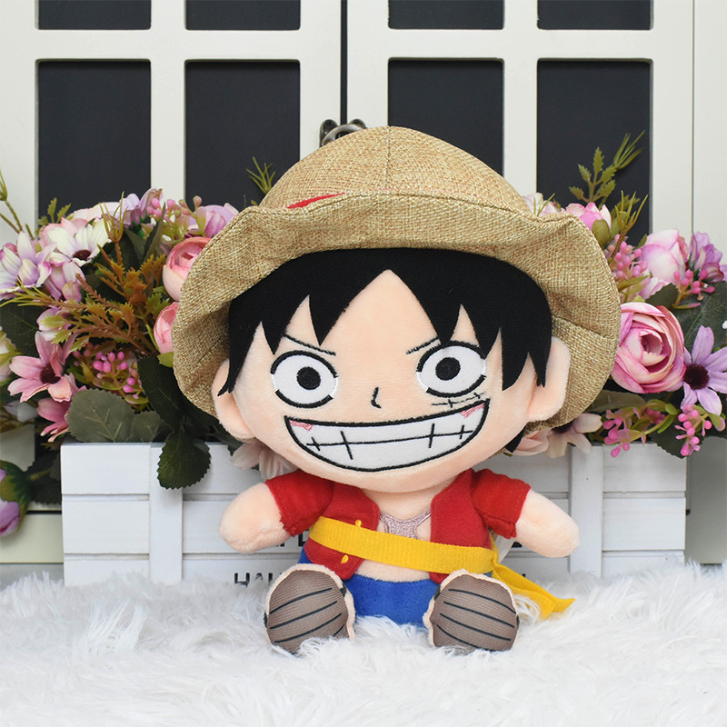 Jual -al 20cm Luffy Anime One Piece Plush Toy Cartoon Figure Monkey D ...